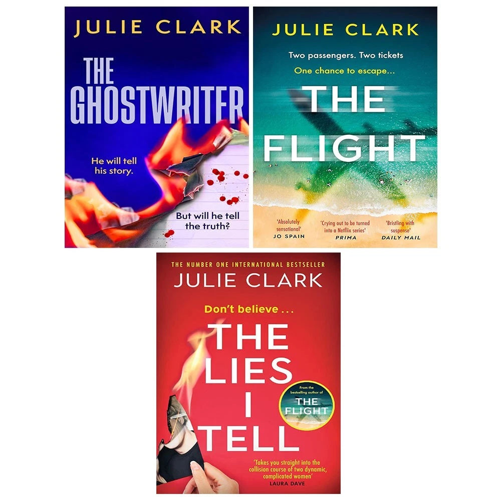 Julie Clark Collection 3 Books Set Lies I Tell, Flight, Ghostwriter ...