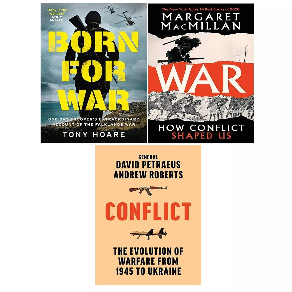 Conflict David Petraeus, War Margaret MacMillan, Born For War 3 Books Set | The Book Bundle