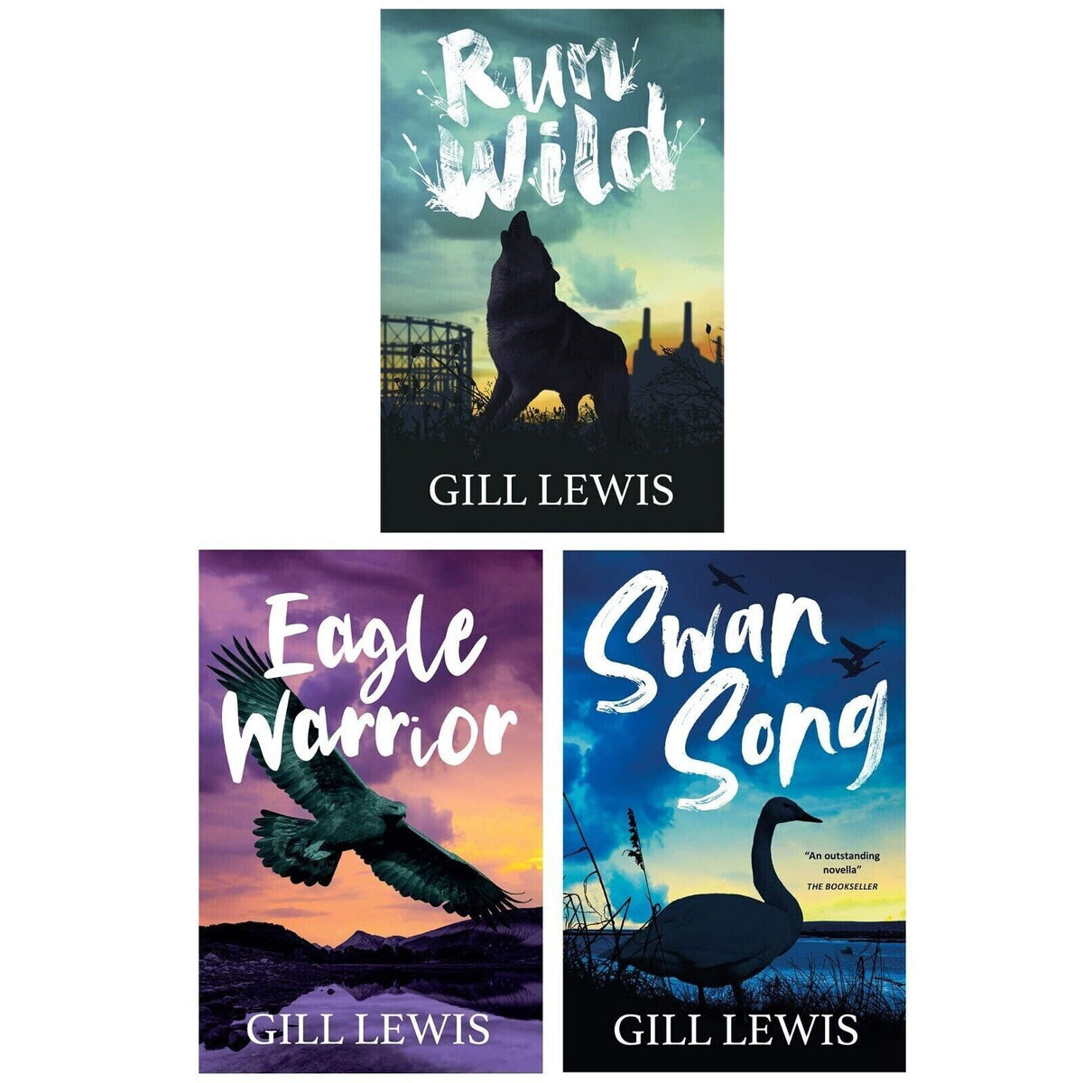Gill Lewis 3 Books Collection Set (Swan Song, Eagle Warrior, Run Wild ...