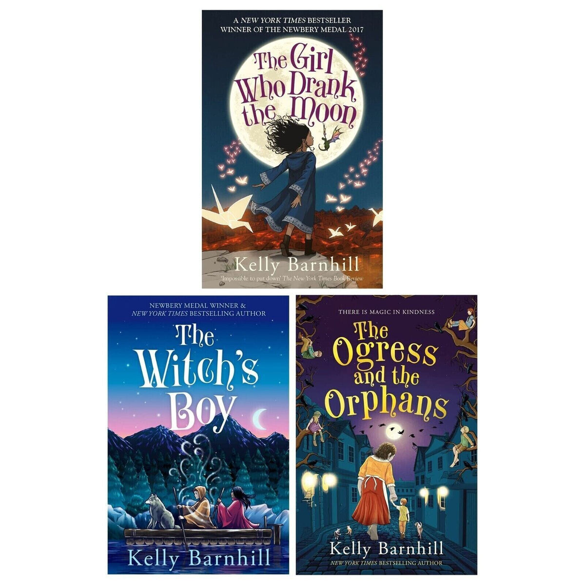 Kelly Barnhill 3 Books Collection Set Girl Who Drank Moon, Witch's Boy