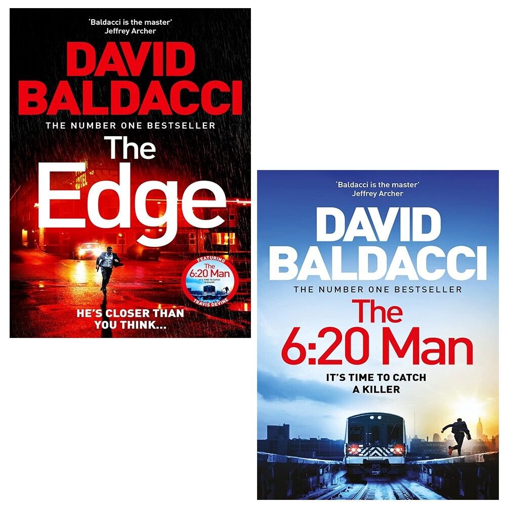 Travis Devine Series Collection 2 Books Set by David Baldacci The 6:20 Man, Edge | The Book Bundle