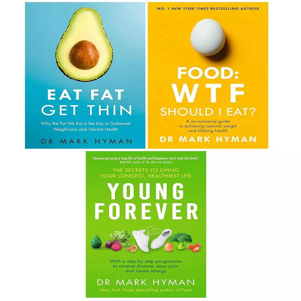Mark Hyman Collection 3 Books Set Eat Fat Get Thin,Food WTF Should ...