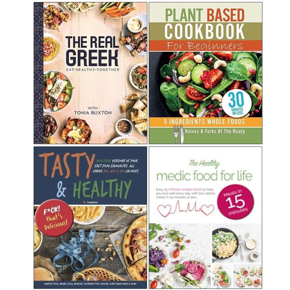 Real Greek(HB),Healthy Medic Food,Tasty Healthy,Plant Based Cookbook 4 ...