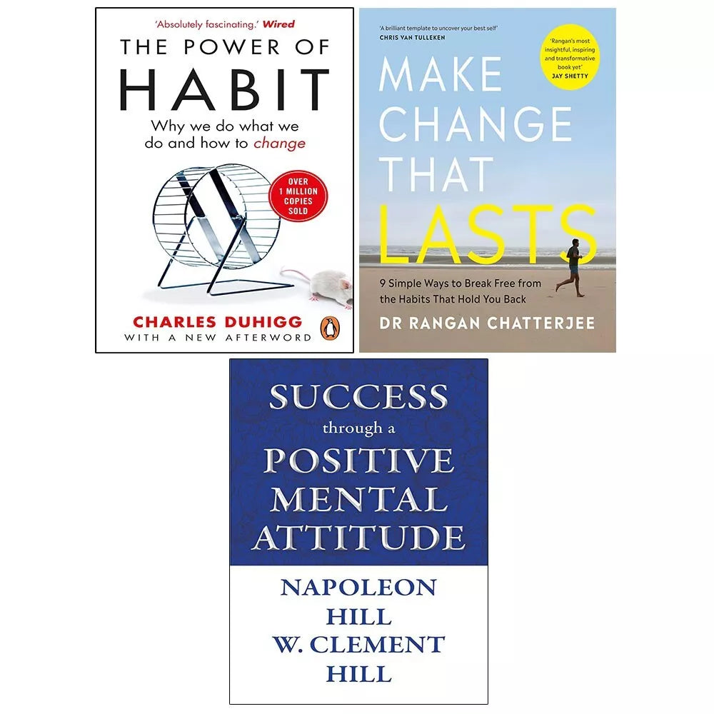 Make Change That Lasts, Positive Mental Attitude,Power of Habit 3 Book ...