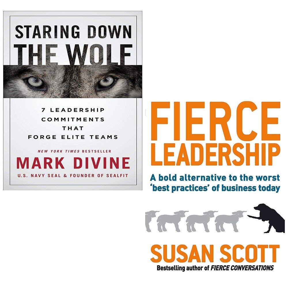 Staring Down the Wolf Mark Divine,Fierce Leadership Susan Scott 2 Books Set | The Book Bundle