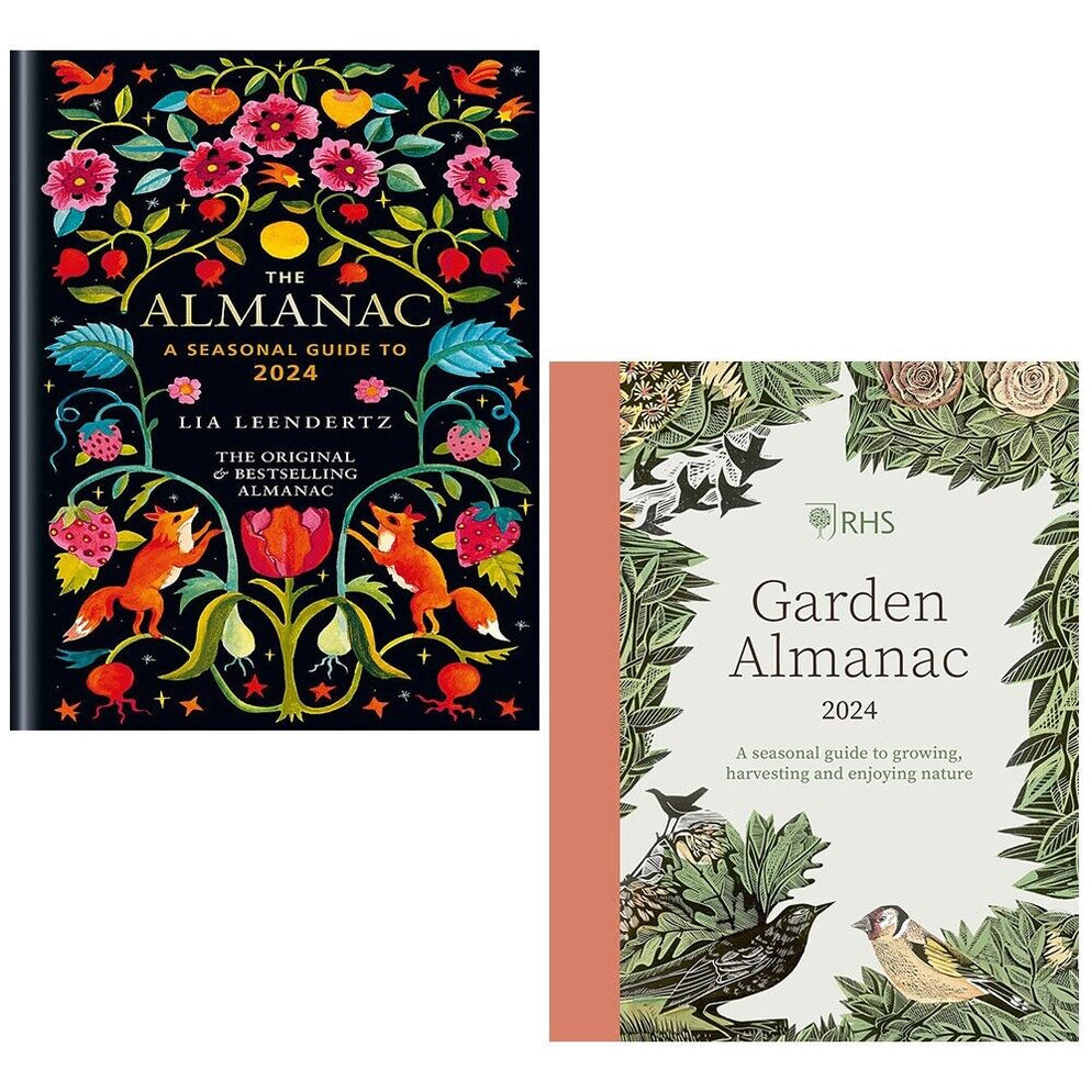 RHS Garden Almanac 2024, Almanac Lia Leendertz 2 Books Set Animals Hab ...