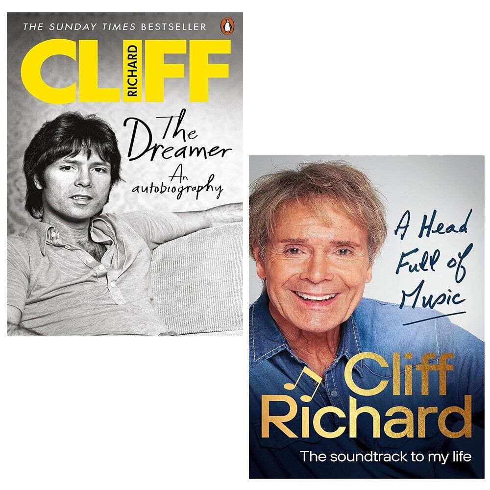 Cliff Richard Collection 2 Books Set Head Full of Music,Dreamer An Aut