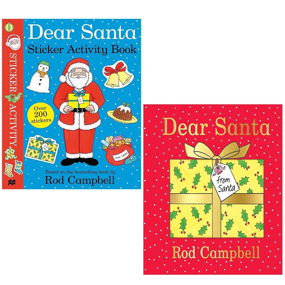 Rod Campbell Collection 2 Books Set Dear Santa Sticker Activity,A lift ...