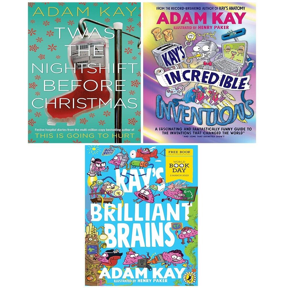 Adam Kay Collection 3 Books Set Kays Brilliant Brains, Twas Nightshift ...
