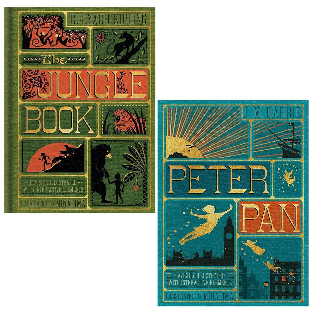 MinaLima Peter Pan J. M Barrie,Jungle Book Rudyard Kipling 2 Books Set ...