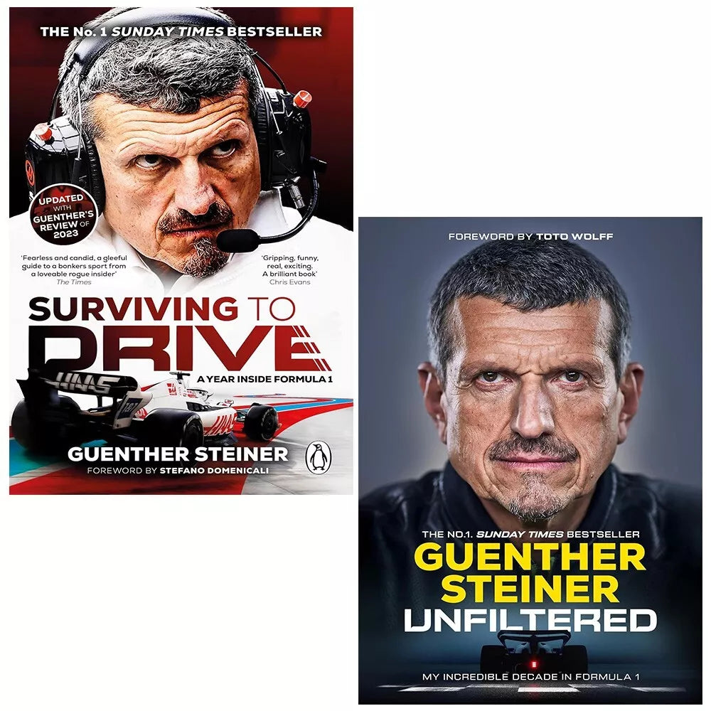Guenther Steiner Collection 2 Books Set (Surviving to Drive, Unfiltere ...