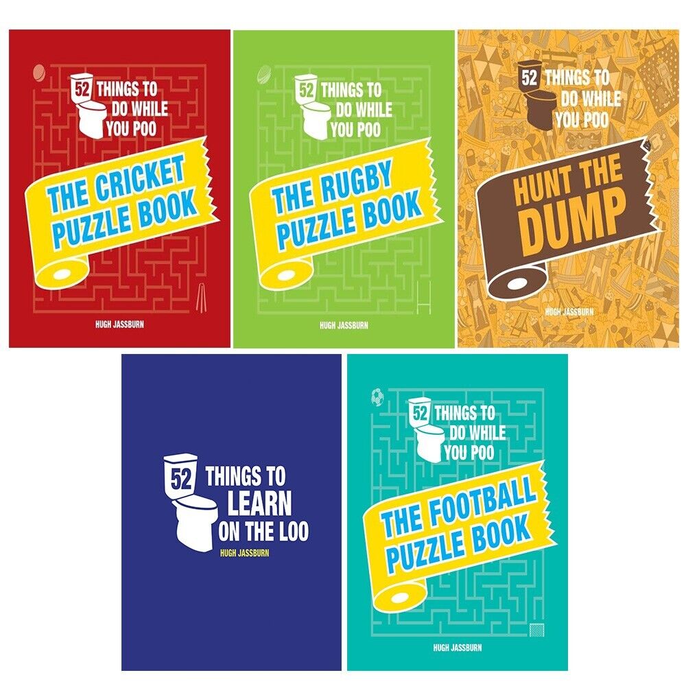 Hugh Jassburn Collection 5 Books Set 52 Things to Do While You Poo Foo ...