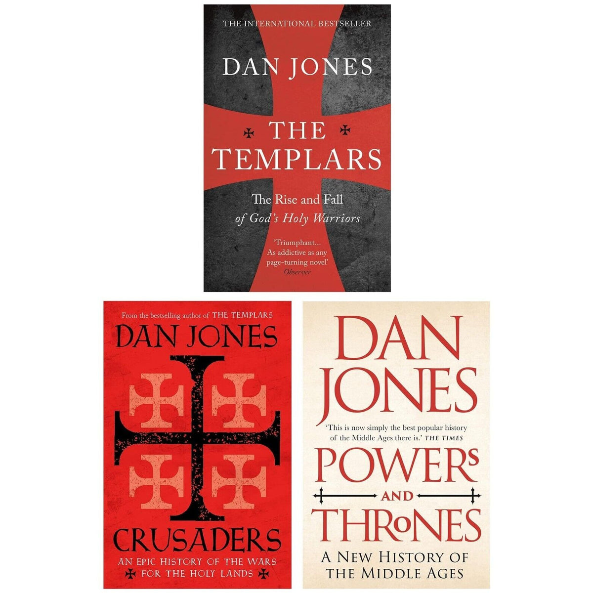Dan Jones Collection 3 Books Set (Templars,Crusaders, Powers and ...