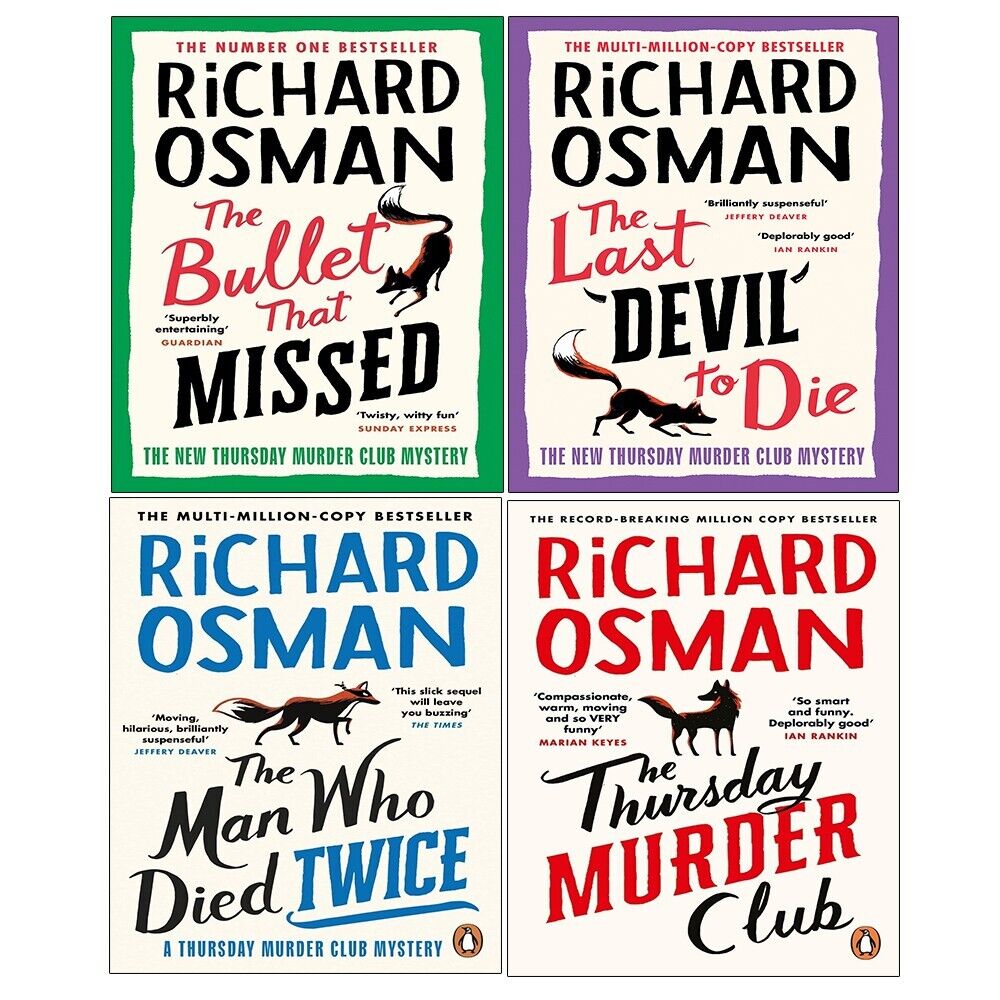 Thursday Murder Club Series 4 Books Collection Set by Richard Osman ...