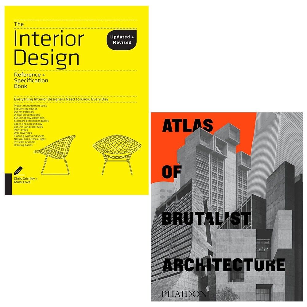 Interior Design Reference, Atlas of Brutalist Architecture (HB) 2 Books ...