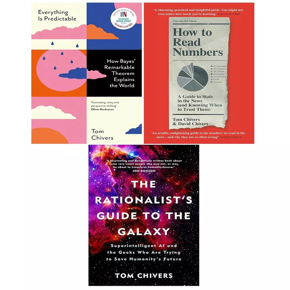 Tom Chivers Collection 3 Books Set Everything Is Predictable, How to Read Number | The Book Bundle