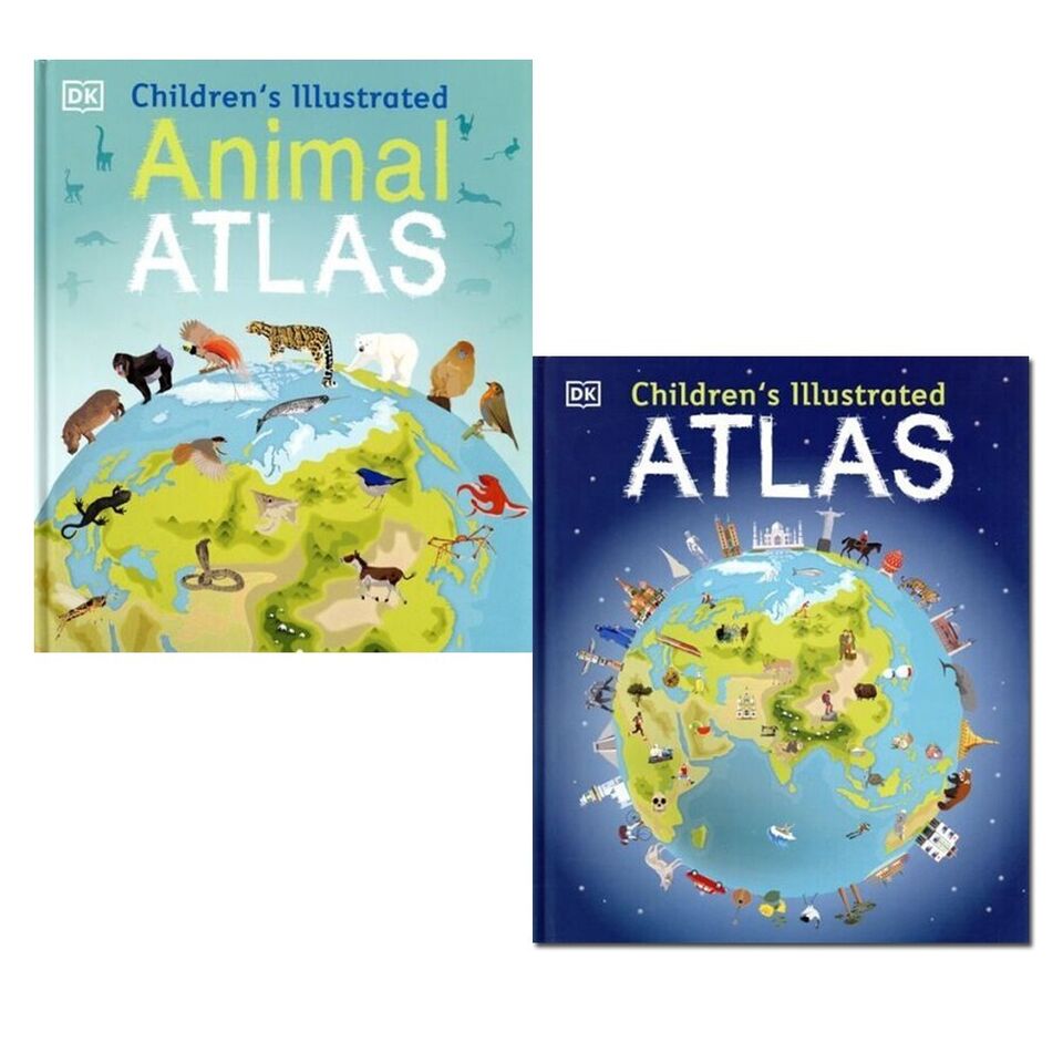 Childrens Atlas Collection 2 Books Set (Children's Illustrated Animal ...