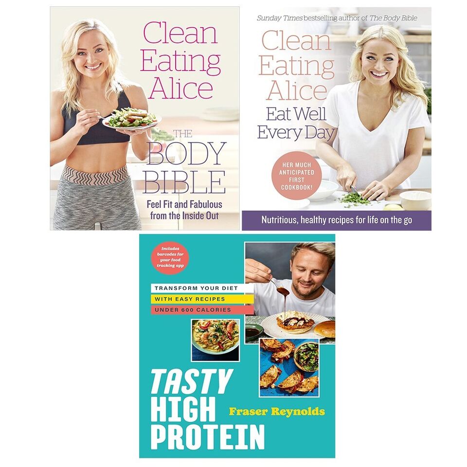 Clean Eating Alice Eat Well Every Day,Body Bible,Tasty High Protein (HB ...
