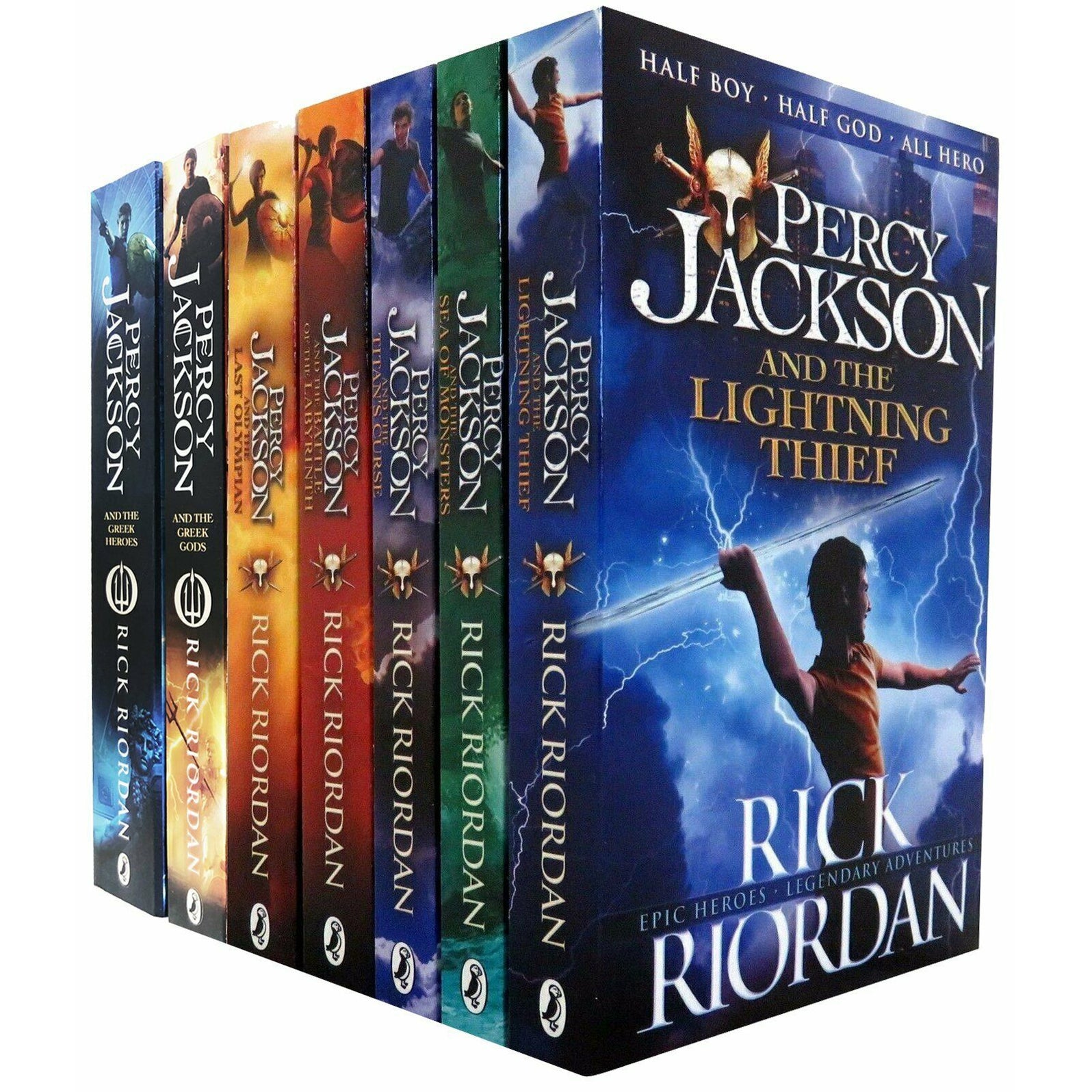 Percy Jackson Collection 7 Books Set By Rick Riordan (Lightning Thief ...