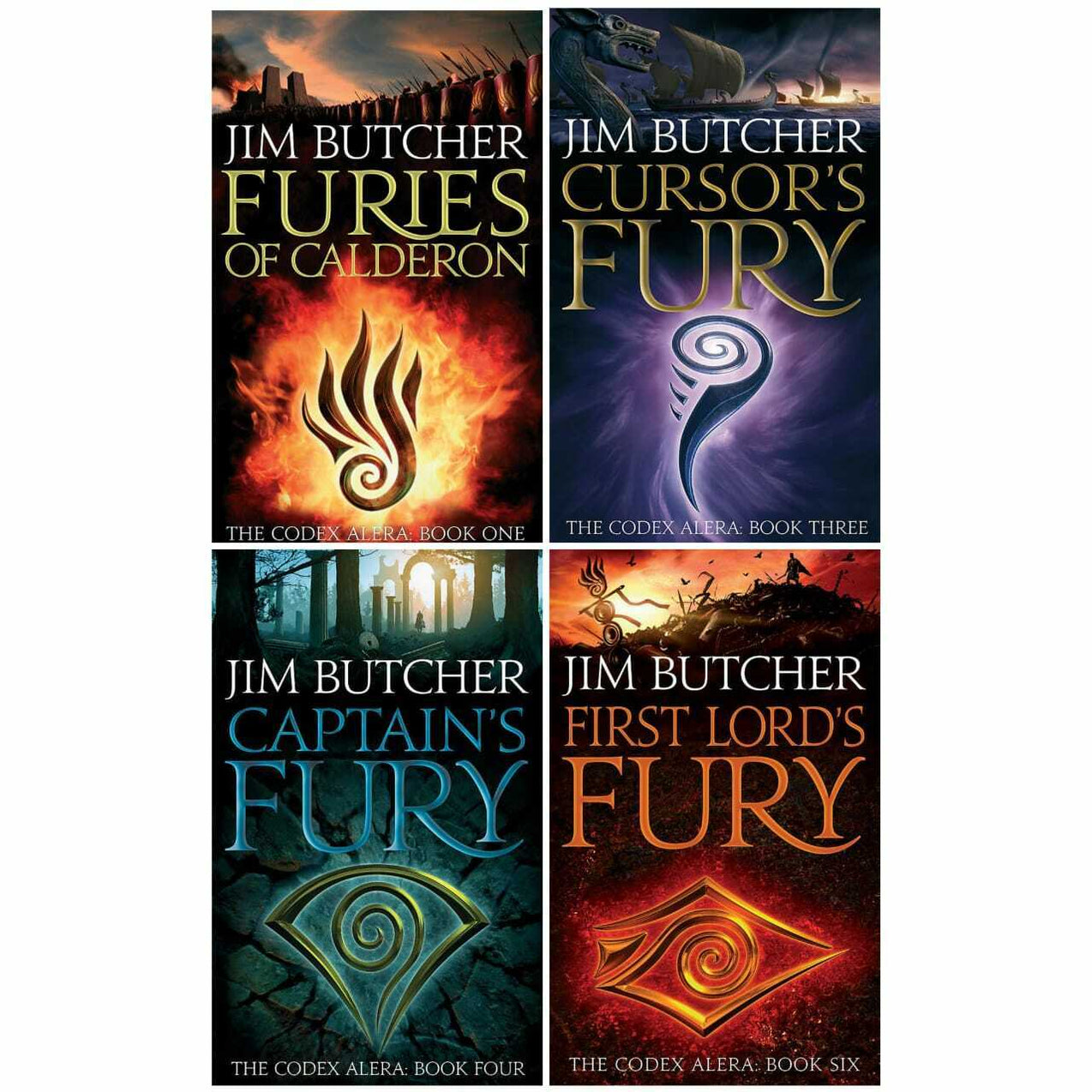 Jim Butcher Codex Alera Series 4 Books Collection Set (Captain's Fury ...