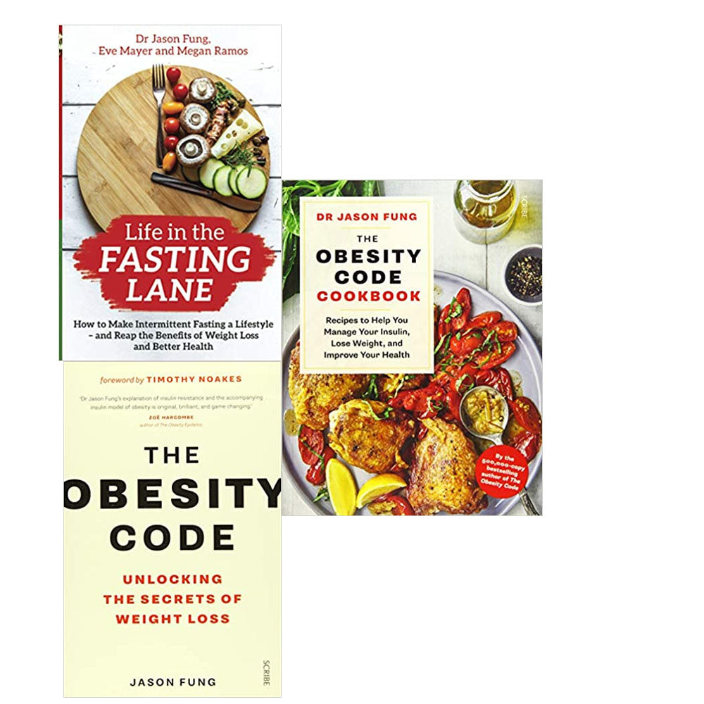 Dr Jason Fung 3 Books Set (Life in the Fasting, The Obesity Code 1 & 2 ...
