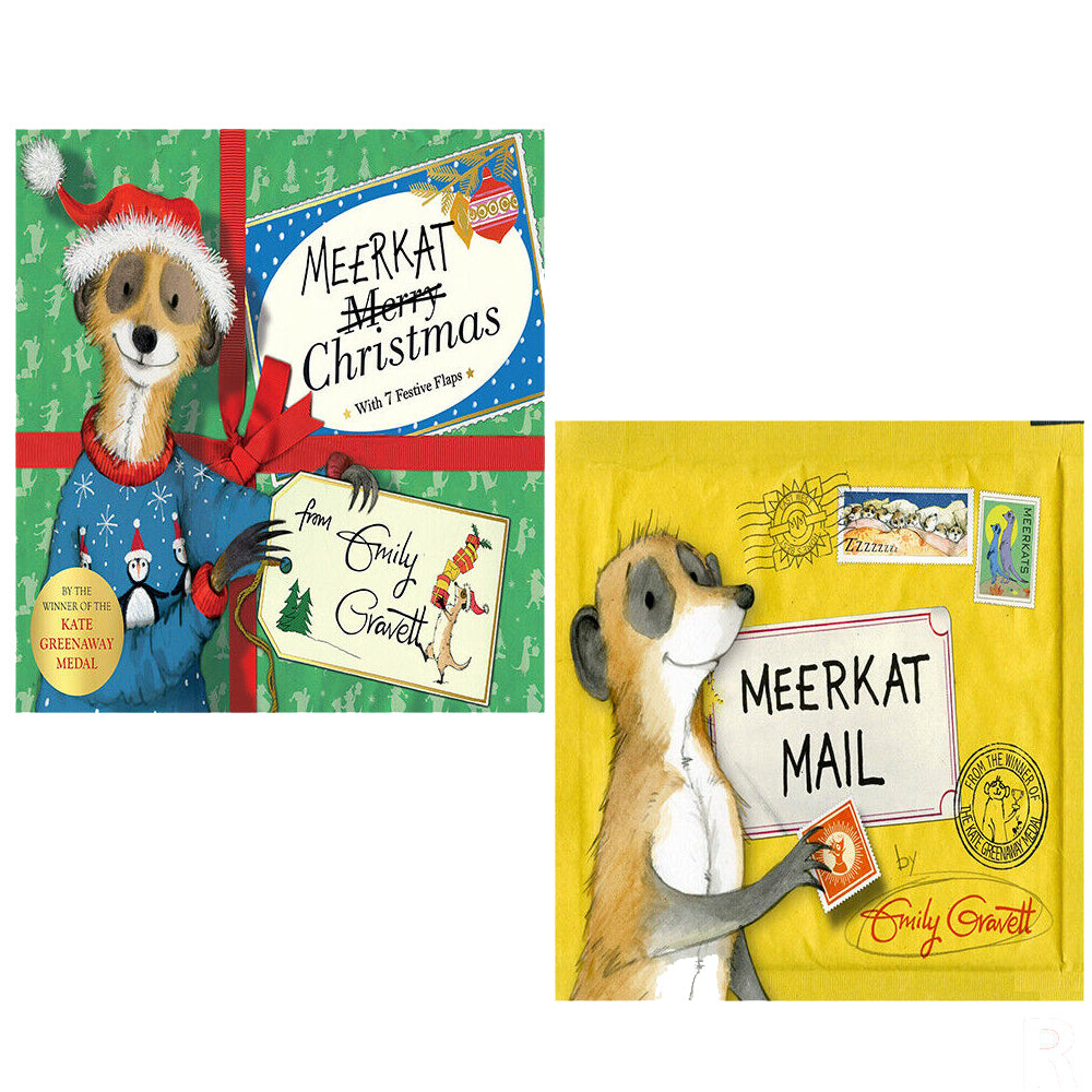 Emily Gravett 2 Books Collection Set (Meerkat Mail ,Meerkat Christmas ...