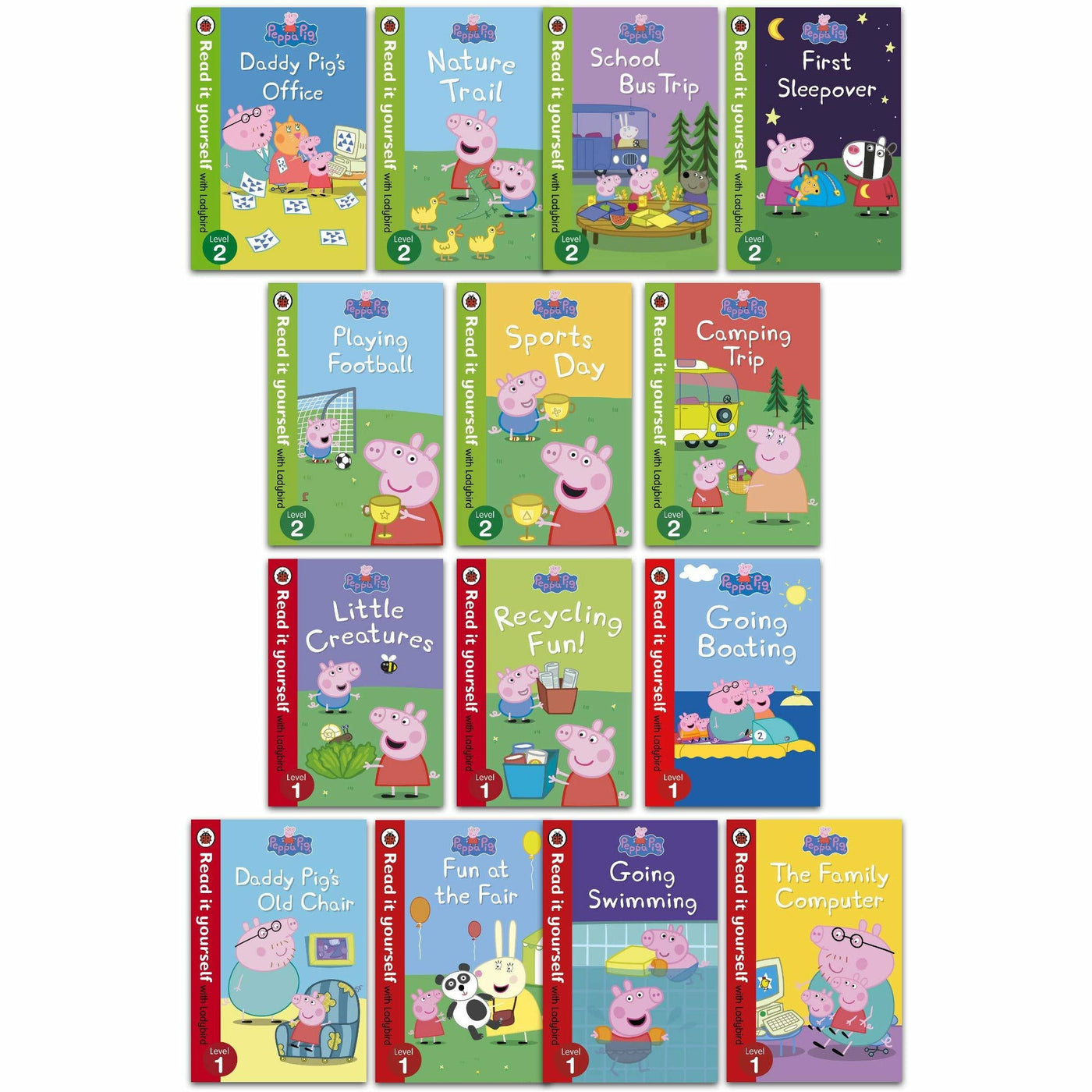 Peppa Pig Read It Yourself with Ladybird 14 Books Children Collection ...