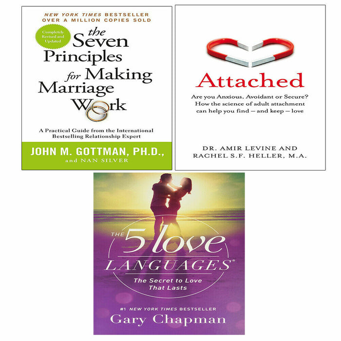 Seven Principles Making Marriage Work,Attached,5 Love Languages 3 Books Set NEW | The Book Bundle