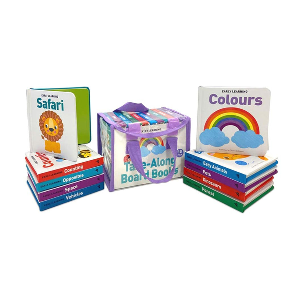 Take Along 10 Board Books Carry Pack Early Learning (Counting, Vehicles ...