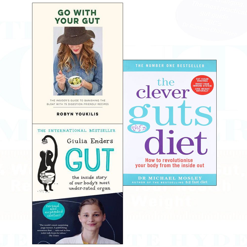 Clever Guts Diet, Go With Your Gut & More 3 Books Collection Set - Non ...