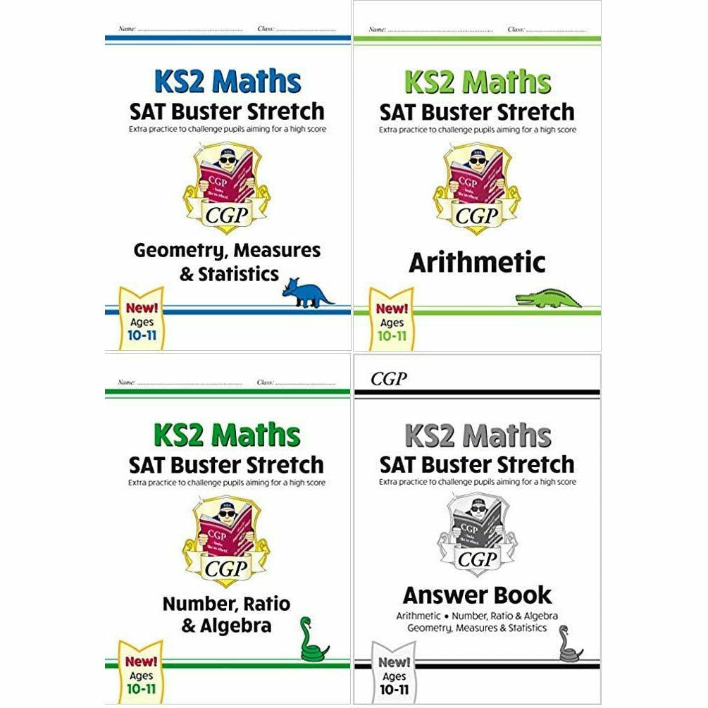 CGP New KS2 Maths SAT Buster Stretch 4 Books Collection Set Geometry ...