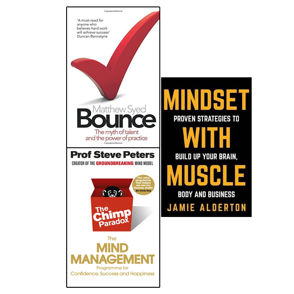 chimp paradox,mindset with muscle and bounce 3 books collection set ...