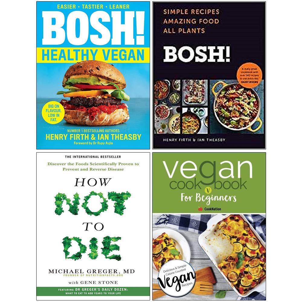 BOSH Healthy Vegan How Not To Die Vegan Cookbook 4 Book Set — The Book ...