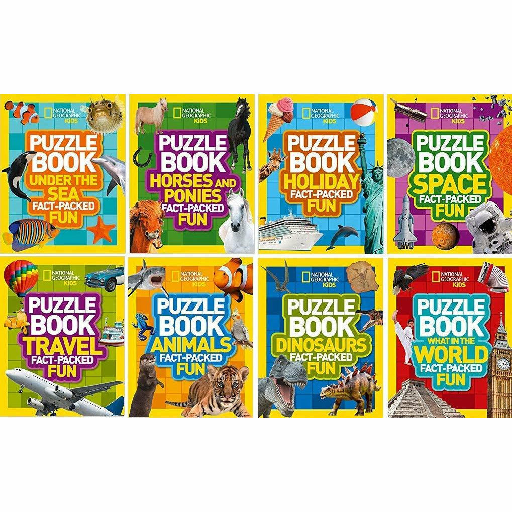 National Geographic Kids Puzzle Fact-Packed Fun 8 Books Collection Set ...