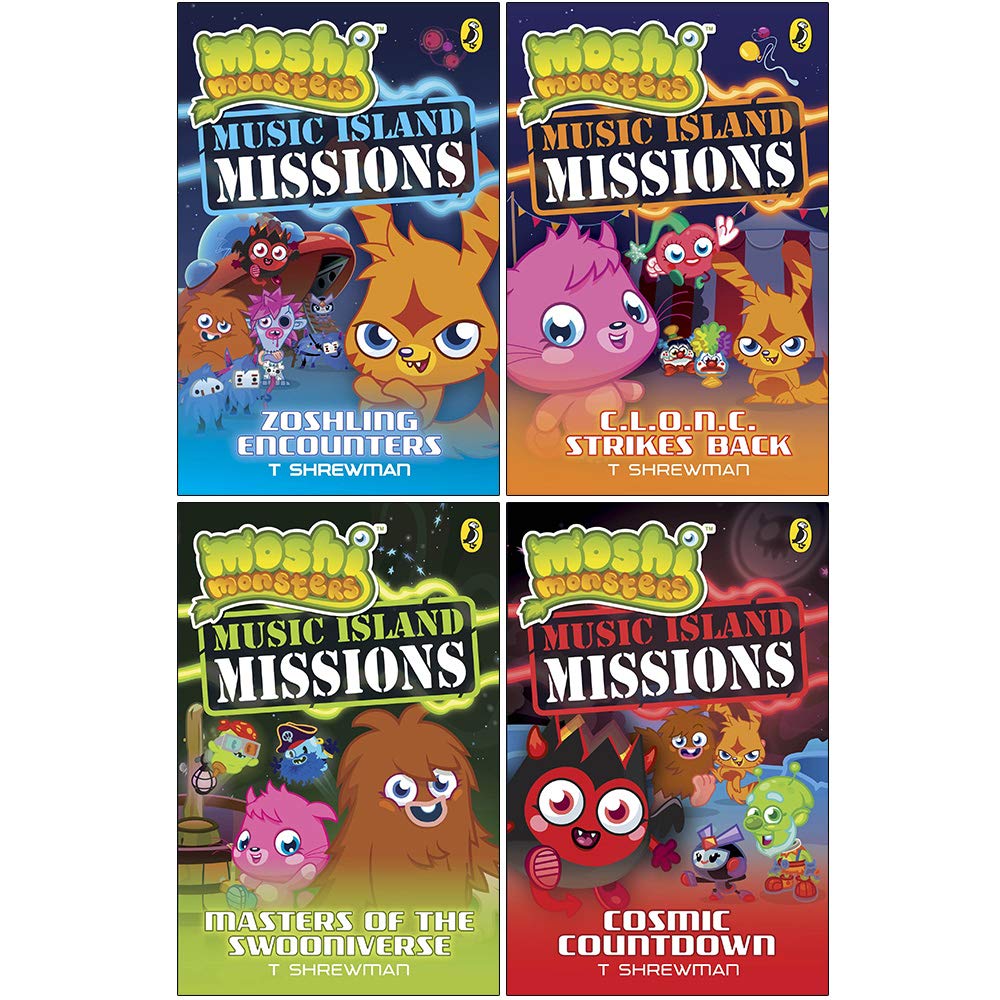 Moshi Monsters Music Island Missions Series 4 Books Collection Set By T ...