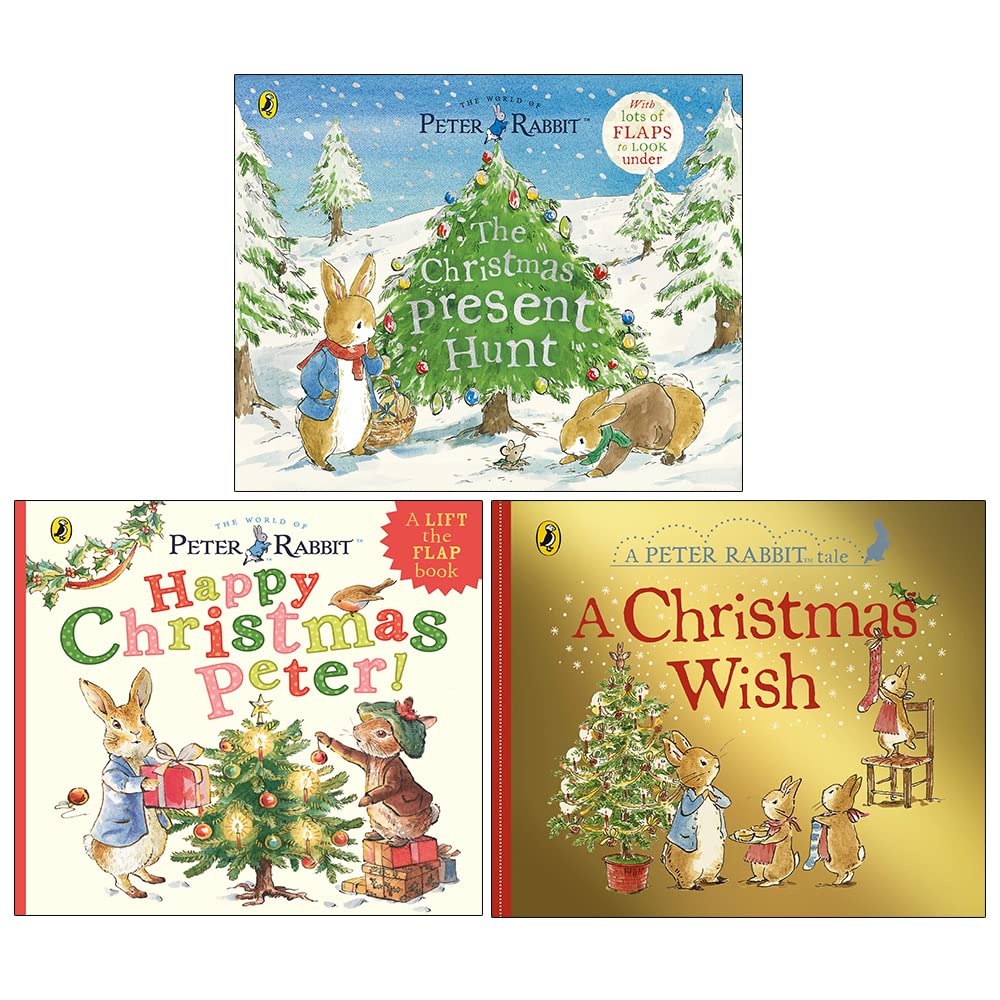 Beatrix Potter Peter Rabbit Collection 3 Books Set (The Christmas Pres