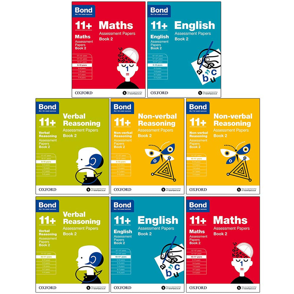 Bond 11+:Assessment Papers Book 2 Year 9-11 Bundle -8 Books Collection ...