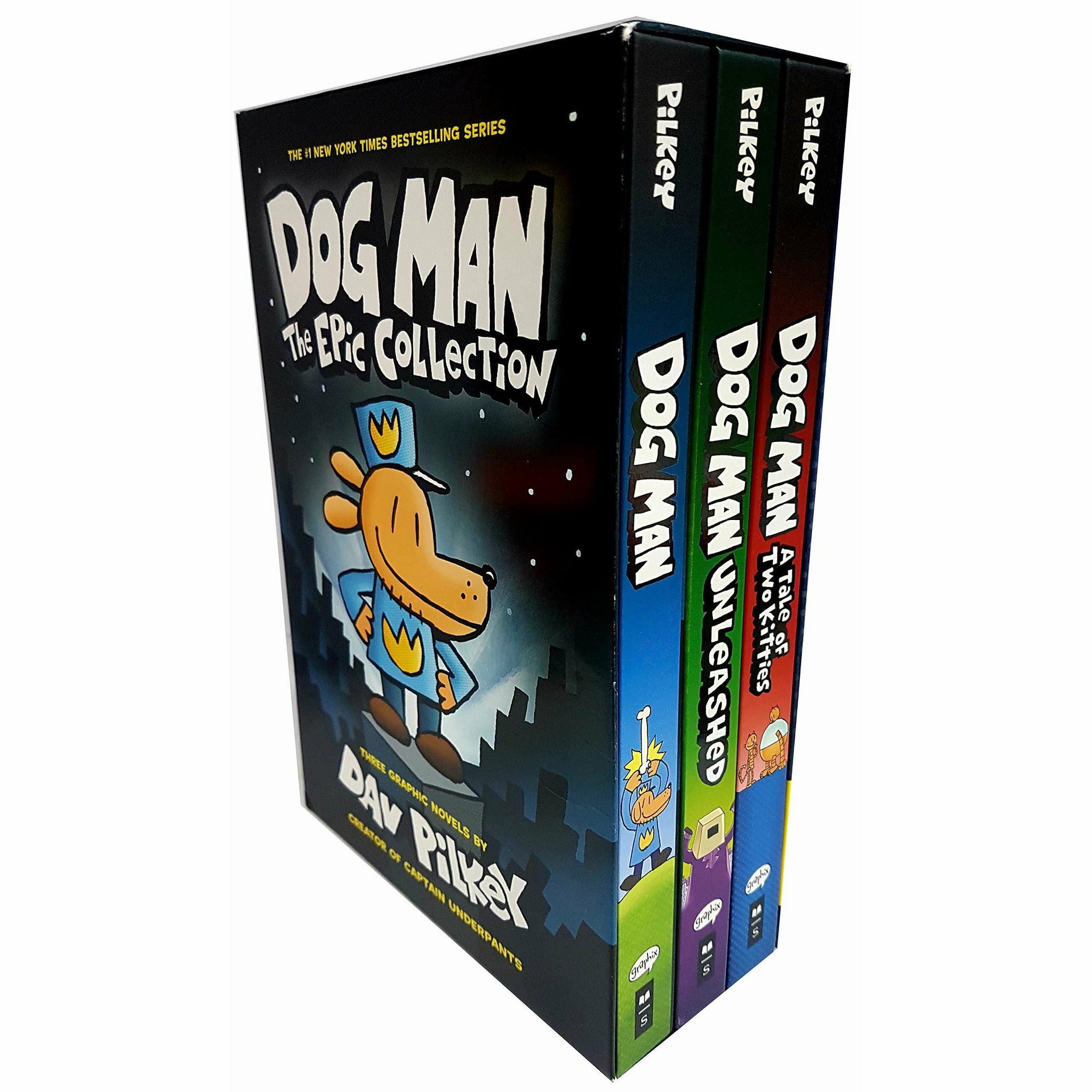 Dog man dav pilkey 3 books collection pack set (unleashed,a tale of two ...