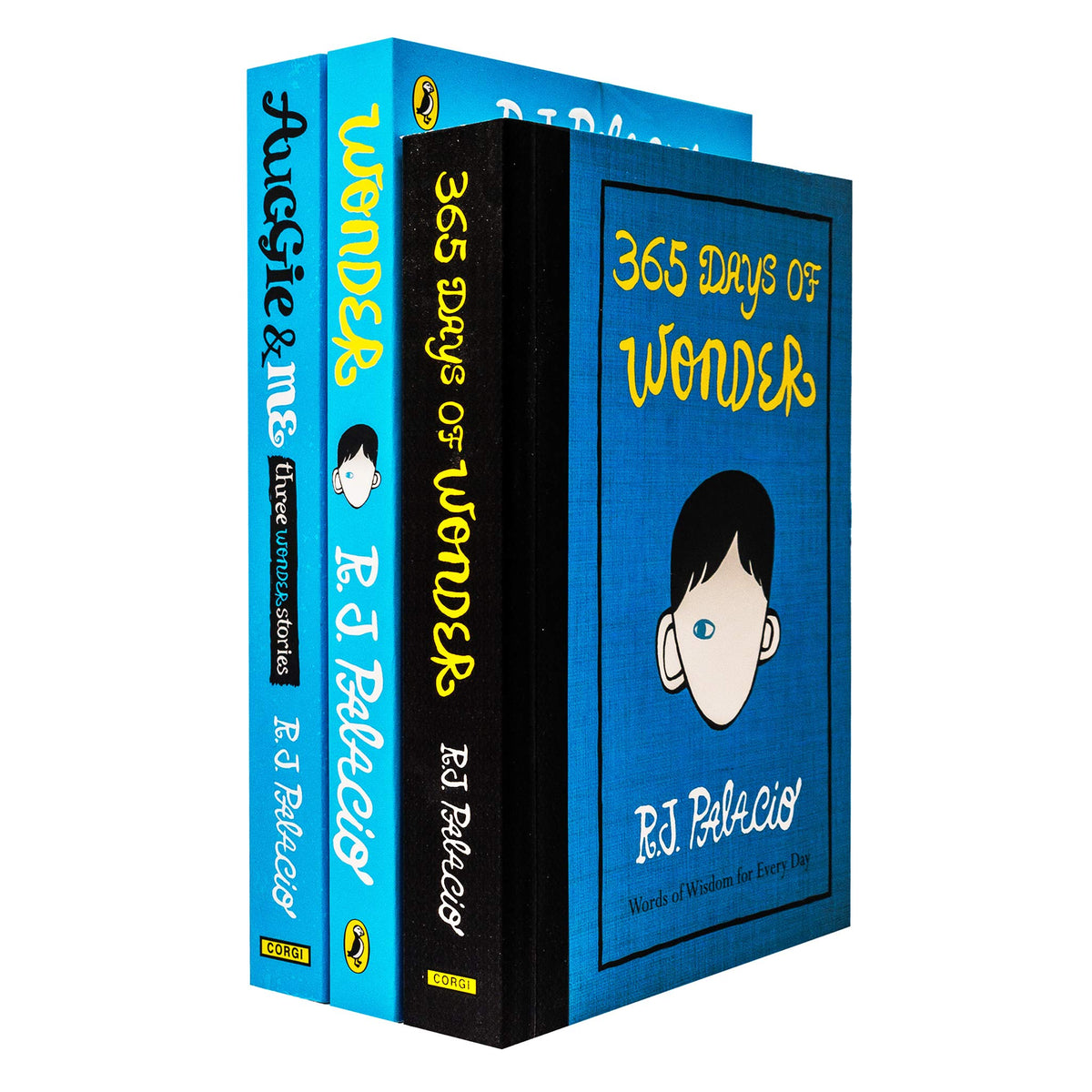 R J Palacio Collection 3 Books Set (Wonder, Auggie & Me, 365 Days of ...