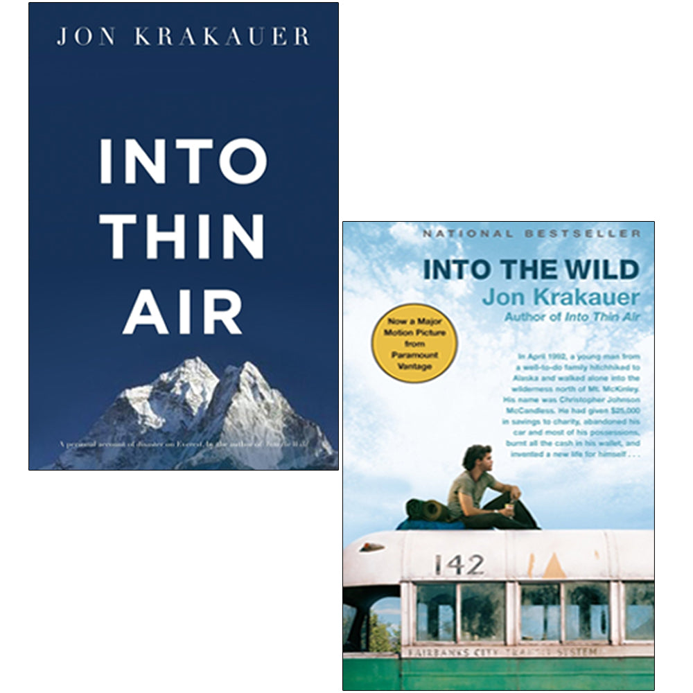 Jon krakauer 2 books collection set (into the wild & into thin air ...