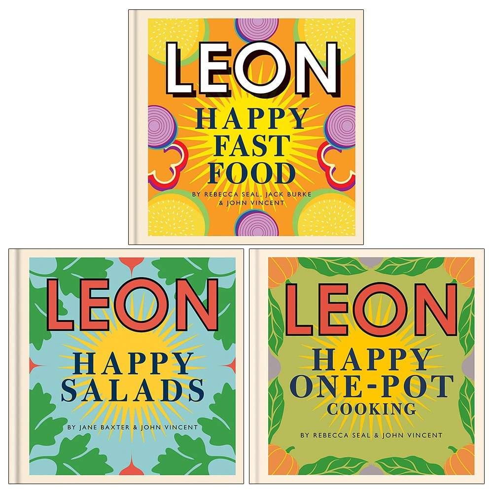 Leon Happy Fast Food, Happy Salads, Happy One-pot Cooking 3 Books Coll ...