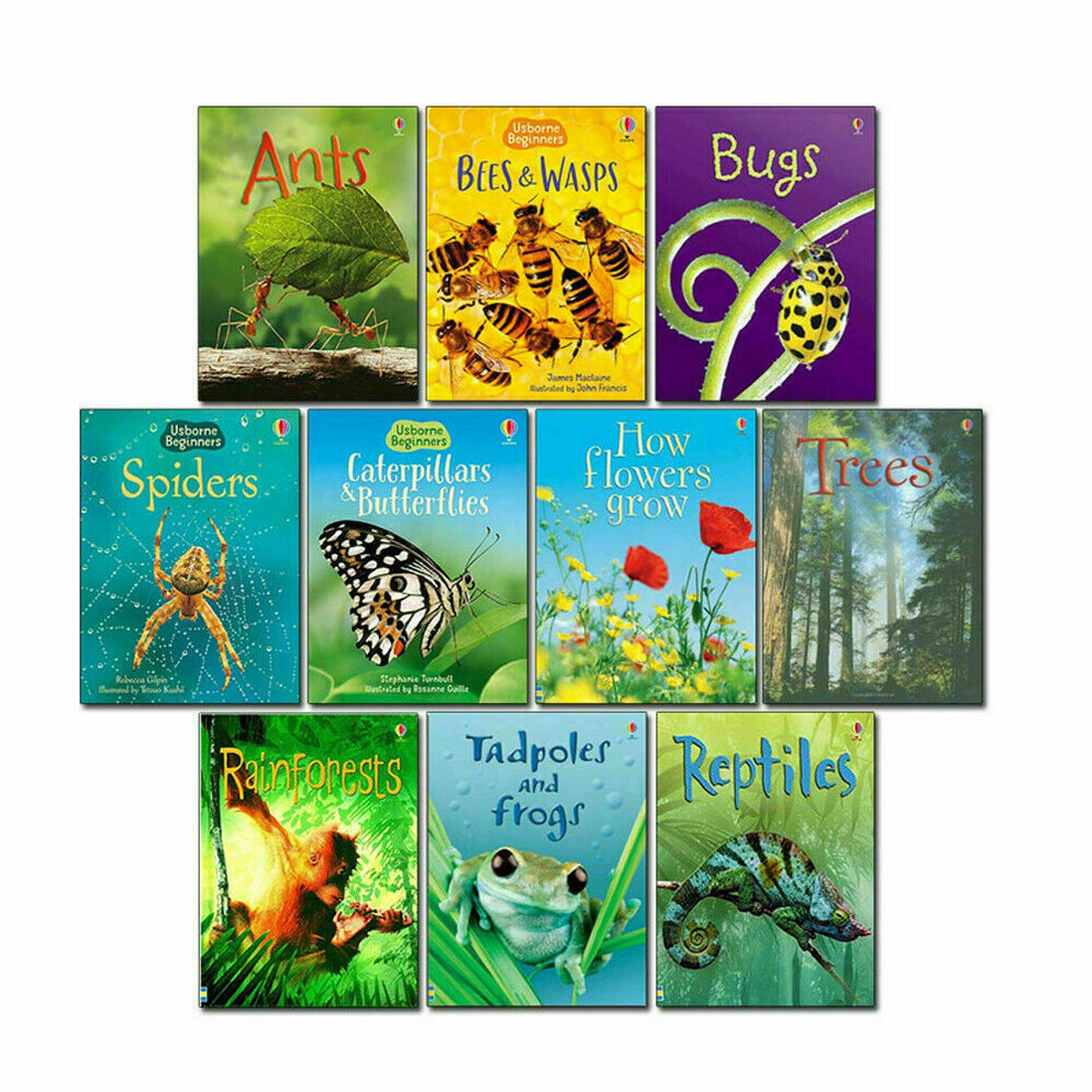 Usborne Beginners Nature 10 Books Set (Ants, Bugs, Spiders, Tree ...