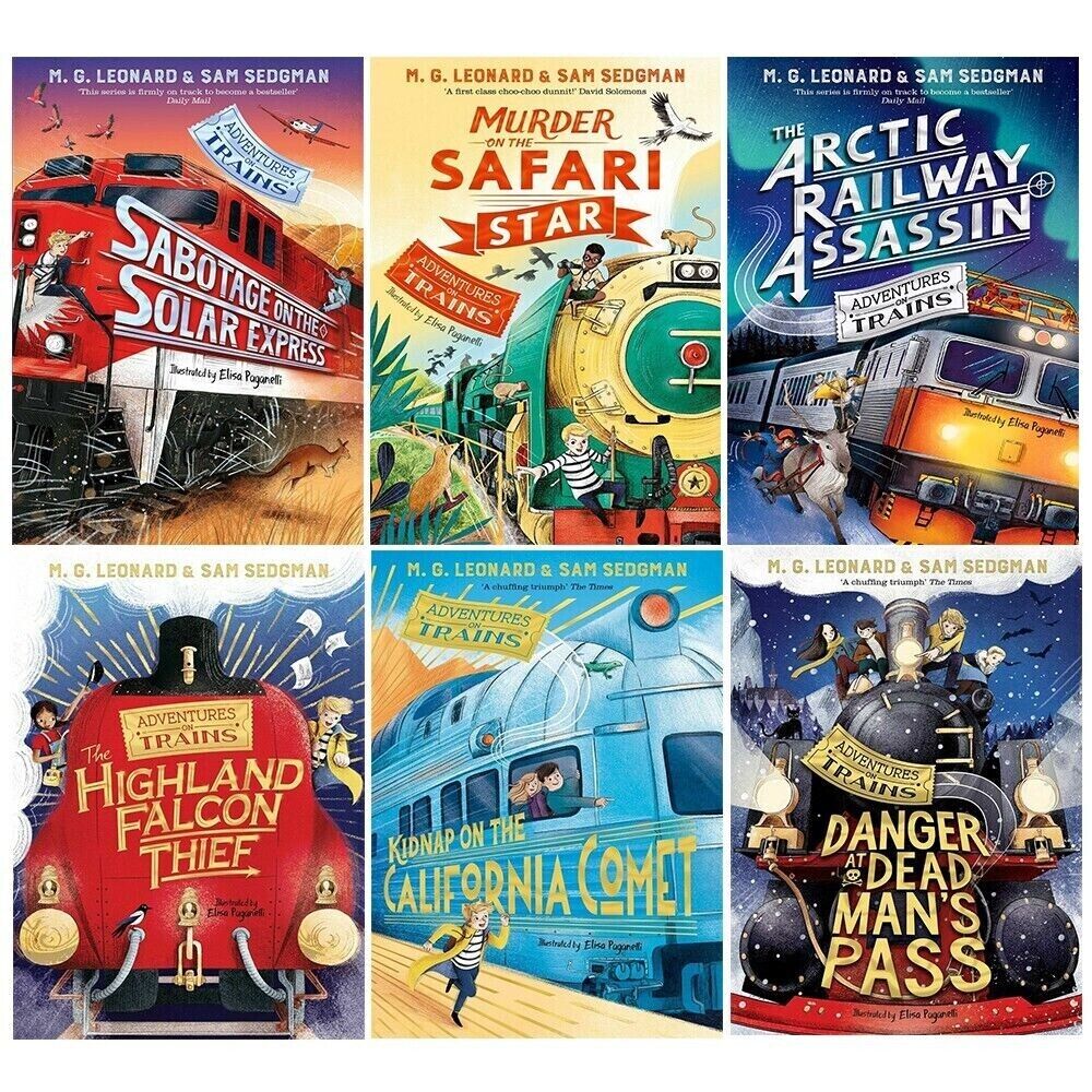 Adventures on Trains Series 6 Books Collection Set By M. G. Leonard ...