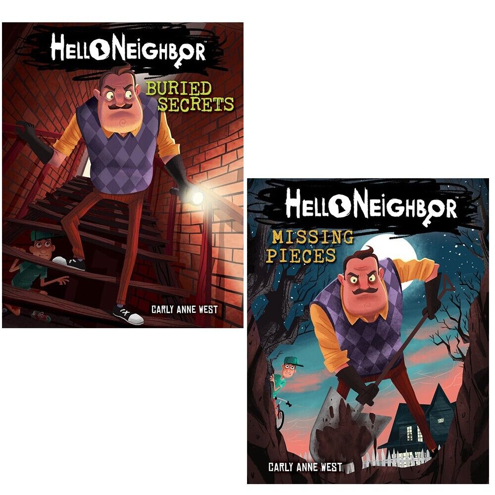 Hello Neighbor Carly Anne West 2 Books Set Missing Pieces, Buried Secr ...