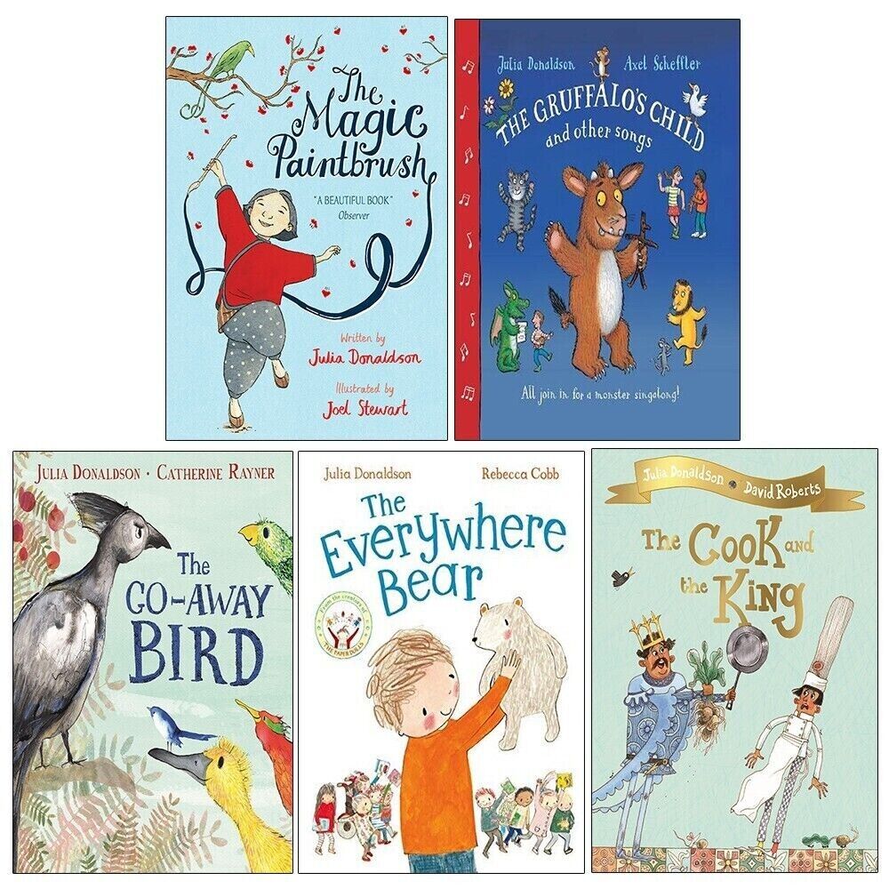 Julia Donaldson Collection 5 Books Set Everywhere Bear, Go-Away Bird ...
