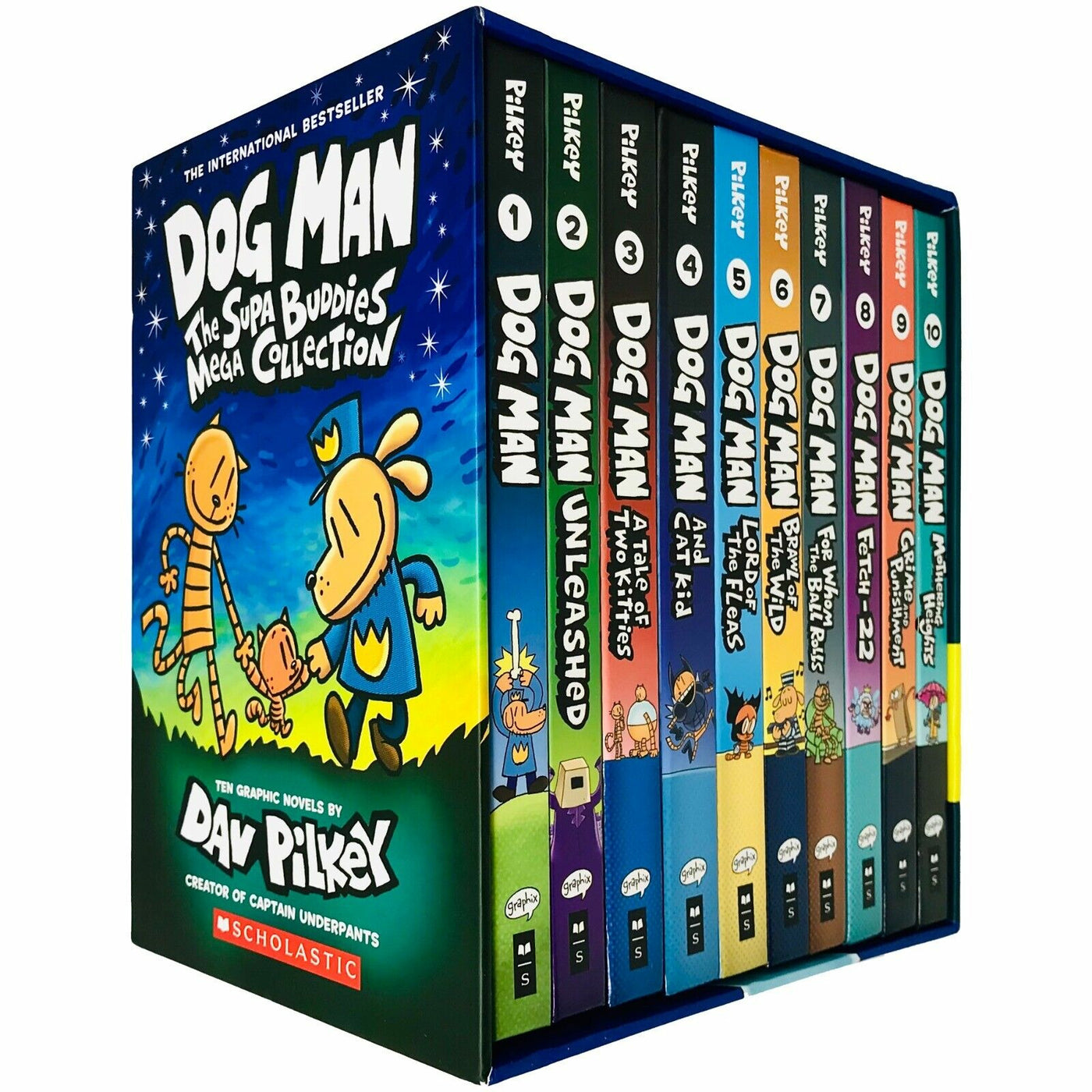 Dog Man : The Supa Buddies Mega Collection 1 - 10 Books Box Set by Dav Pilkey | The Book Bundle