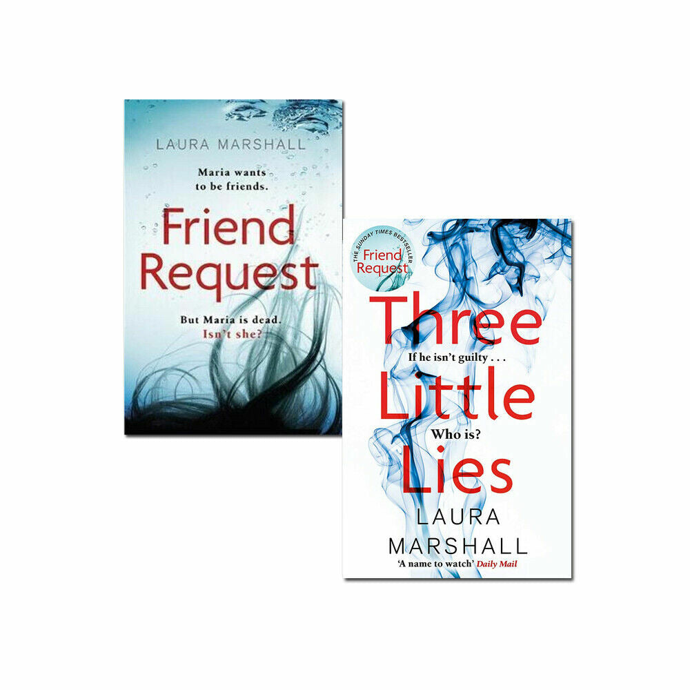 Three Little Lies & Friend Request By Laura Marshall 2 Books Collectio ...