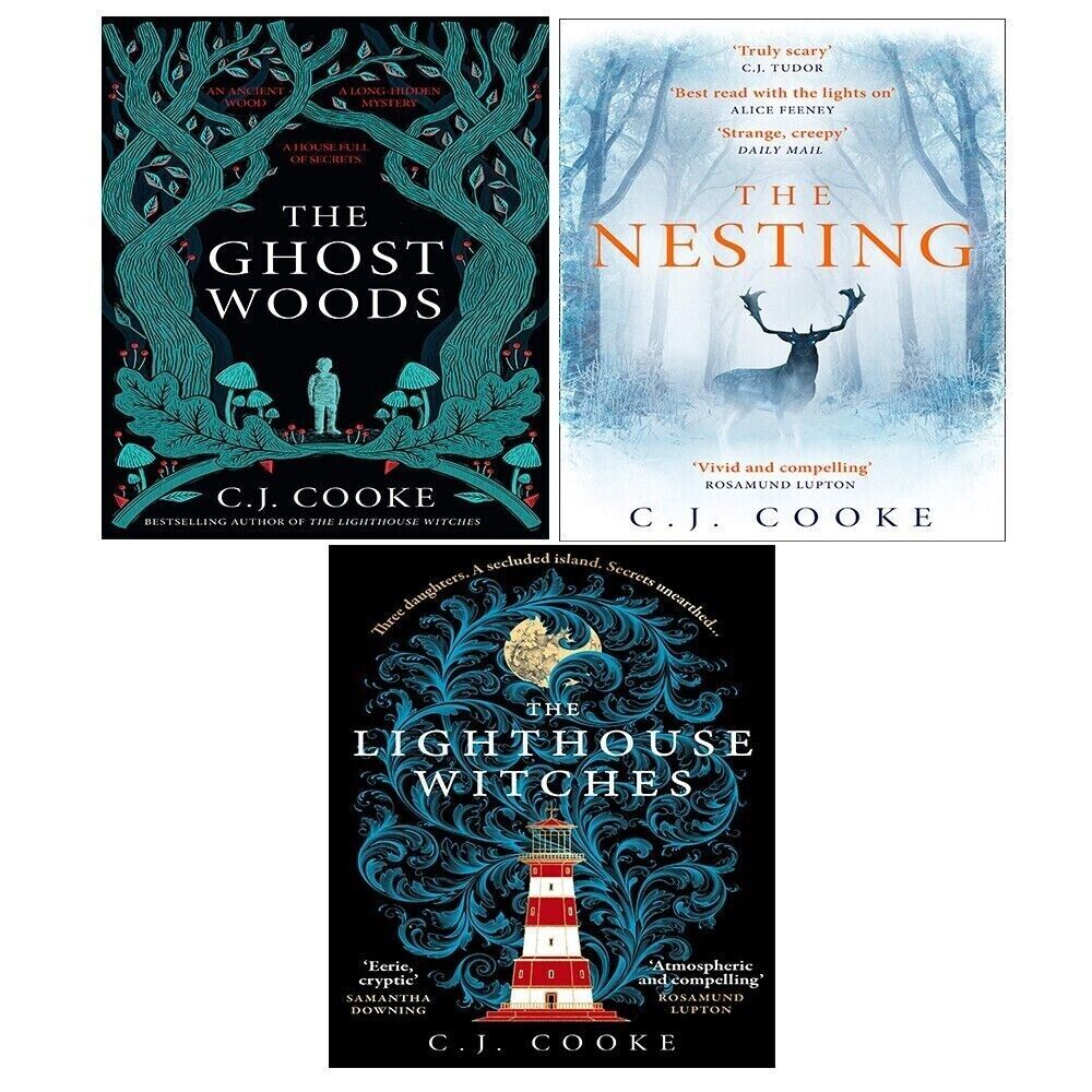 C.J. Cooke Collection 3 Books Set Nesting, Ghost Woods, Lighthouse ...
