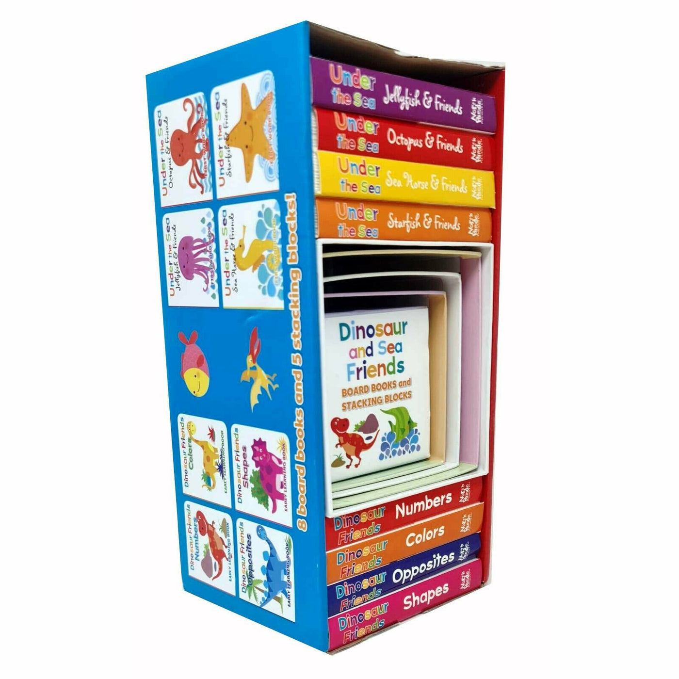 Dinosaur and Sea Friends Early Learning 8 Board books and 5 Stacking b