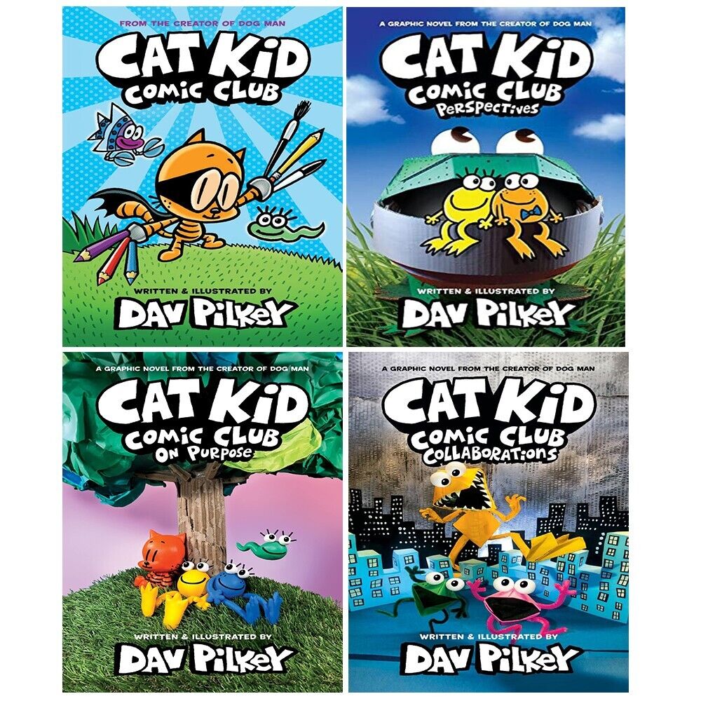 Cat Kid Comic Club Series 4 Books Collection Set by Dav Pilkey | The ...